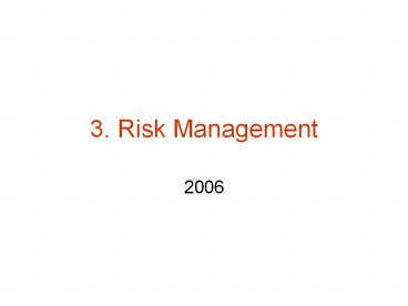3. Risk Management presentation | free to download