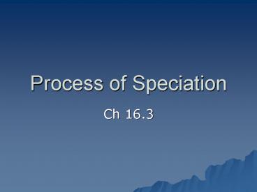 PPT – Process of Speciation PowerPoint presentation | free to view - id ...