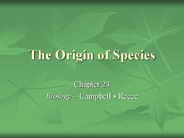 The Origin of Species presentation | free to view