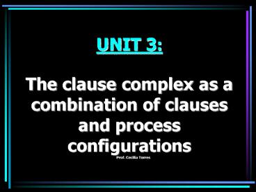 PPT – UNIT 3: The clause complex as a combination of clauses and ...