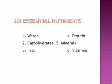 Six Essential Nutrients presentation | free to download