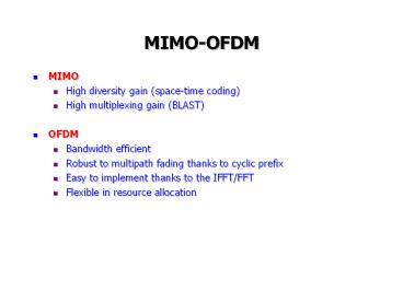 MIMO-OFDM presentation | free to view