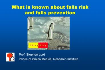 What is known about falls risk and falls prevention presentation | free ...