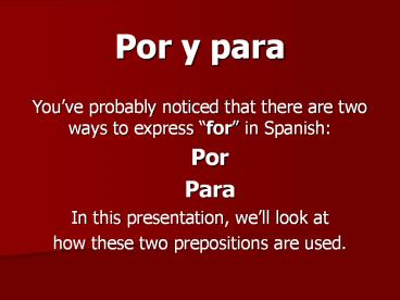 Por y para presentation | free to download