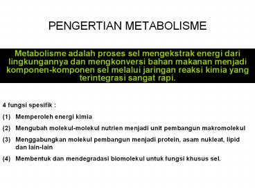 PPT – PENGERTIAN METABOLISME PowerPoint presentation | free to download ...