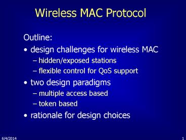 PPT – Wireless MAC Protocol PowerPoint presentation | free to download ...