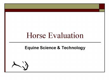 Horse Evaluation presentation | free to view