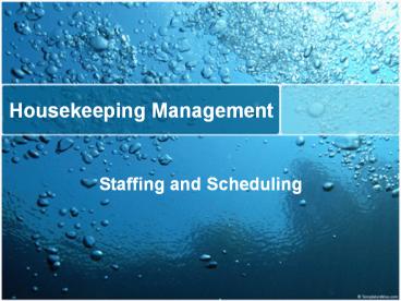 Housekeeping Management presentation | free to download