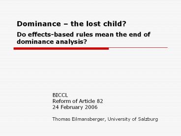 Dominance presentation | free to download