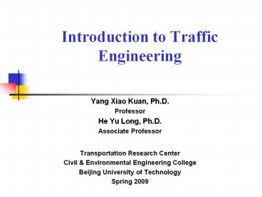 Introduction to Traffic Engineering presentation | free to view