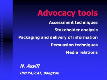 Advocacy tools presentation | free to download