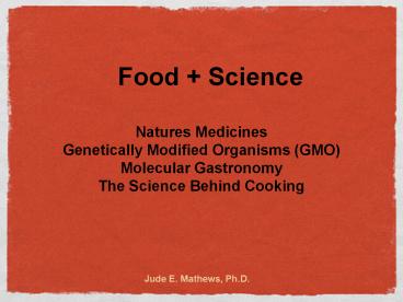 Food Science presentation | free to view