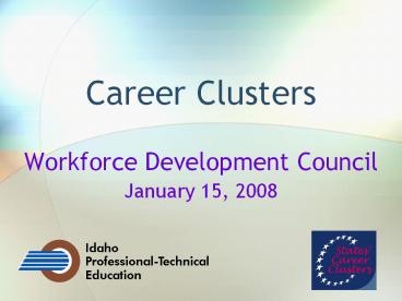 Career Clusters presentation | free to download