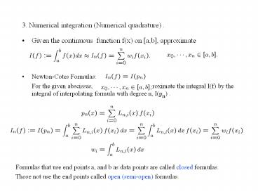 Quadrature Rule
