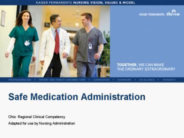 Safe Medication Administration presentation | free to view