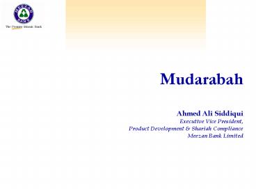 Mudarabah presentation | free to view