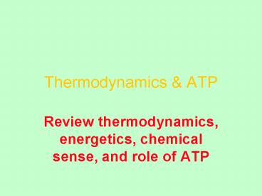 Thermodynamics presentation | free to view
