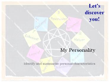 My Personality presentation | free to download