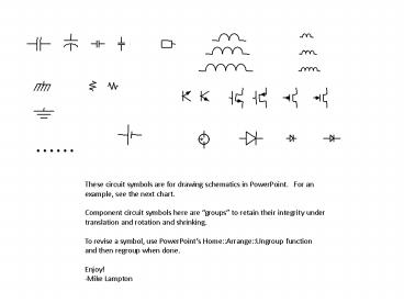 PPT – These circuit symbols are for drawing schematics in PowerPoint ...