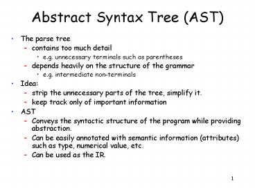 Abstract Syntax Tree (AST) presentation | free to download