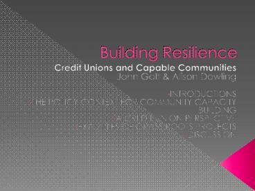 Building Resilience presentation | free to view