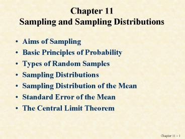 Chapter 11 Sampling and Sampling Distributions presentation | free to view