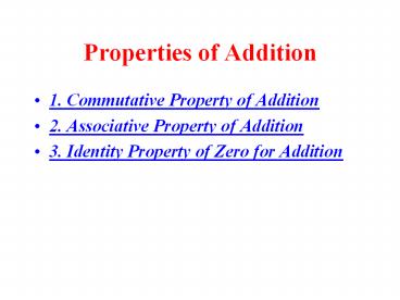 Properties of Addition presentation | free to download