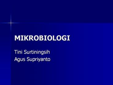 MIKROBIOLOGI presentation | free to download
