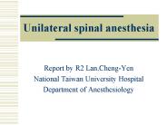 PPT – Spinal Anaesthesia PowerPoint presentation | free to download ...