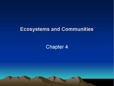 PPT – Ecosystems and Communities PowerPoint presentation | free to ...