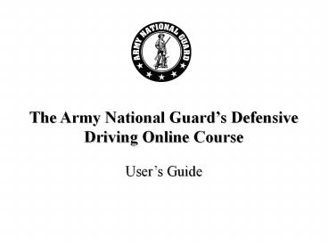The Army National Guard presentation | free to download
