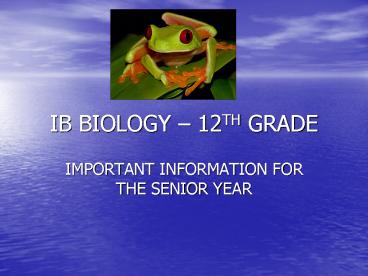 IB BIOLOGY presentation | free to download