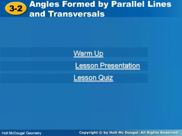 Angles Formed by Parallel Lines and Transversals presentation | free to ...