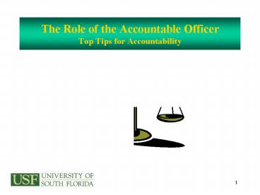 The Role of the Accountable Officer Top Tips for Accountability ...