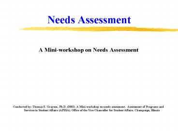 Needs Assessment presentation | free to download