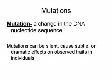 Mutations presentation | free to view