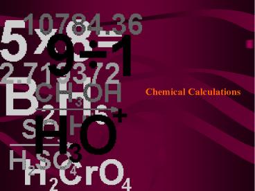 Chemical Calculations presentation | free to view