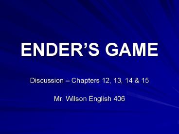 ENDER presentation | free to view