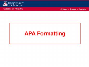 APA Formatting presentation | free to view