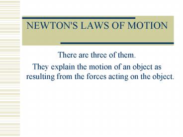 Newtons Laws Ofmotion Ppt Powerpoint
