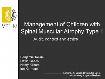 Management of Children with Spinal Muscular Atrophy Type 1 presentation ...