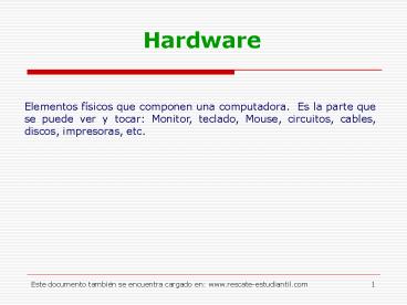 PPT – Hardware PowerPoint presentation | free to view - id: 543df2-ODkzY
