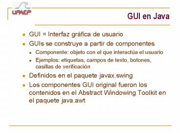 GUI en Java presentation | free to download