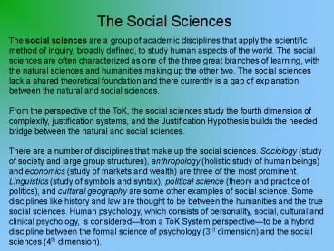 The Social Sciences presentation | free to download