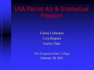 USA Patriot Act presentation | free to download