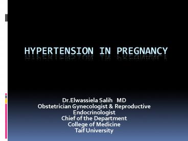 PPT – Hypertension in Pregnancy PowerPoint presentation | free to view ...