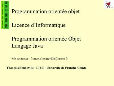 PPT – Programmation orient PowerPoint presentation | free to download ...