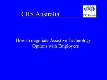 CRS Australia presentation | free to download