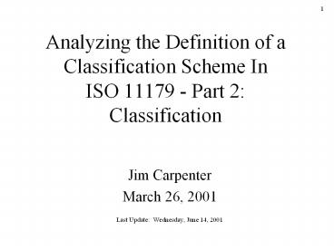 Analyzing the Definition of a Classification Scheme In ISO 11179 - Part ...