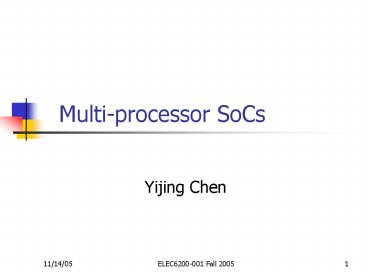 PPT – Multi-processor SoCs PowerPoint presentation | free to download ...